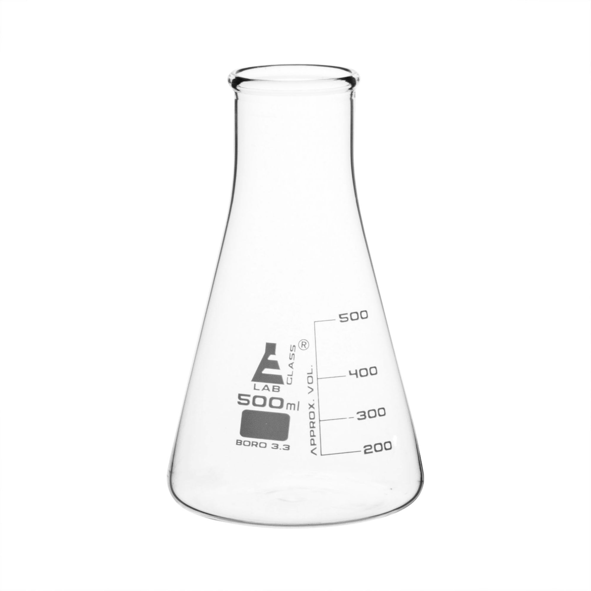 Eisco Wide Neck Conical Flask - 500mL Capacity - Borosilicate Glass ...