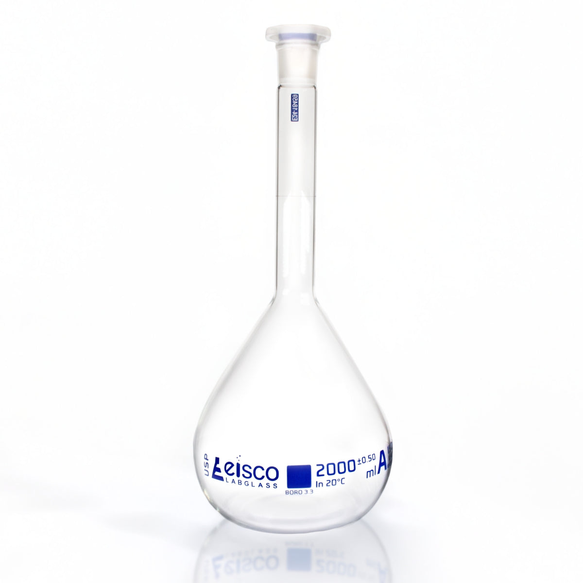 Eisco - 2000mL Volumetric Flask Class A ASTM-E288 Borosilicate Glass w ...