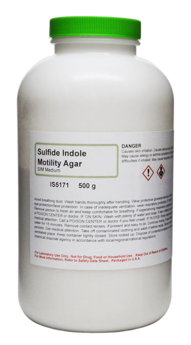 Sulfide Indole Motility (SIM) Agar Powder, 500g – Selective and Differ ...