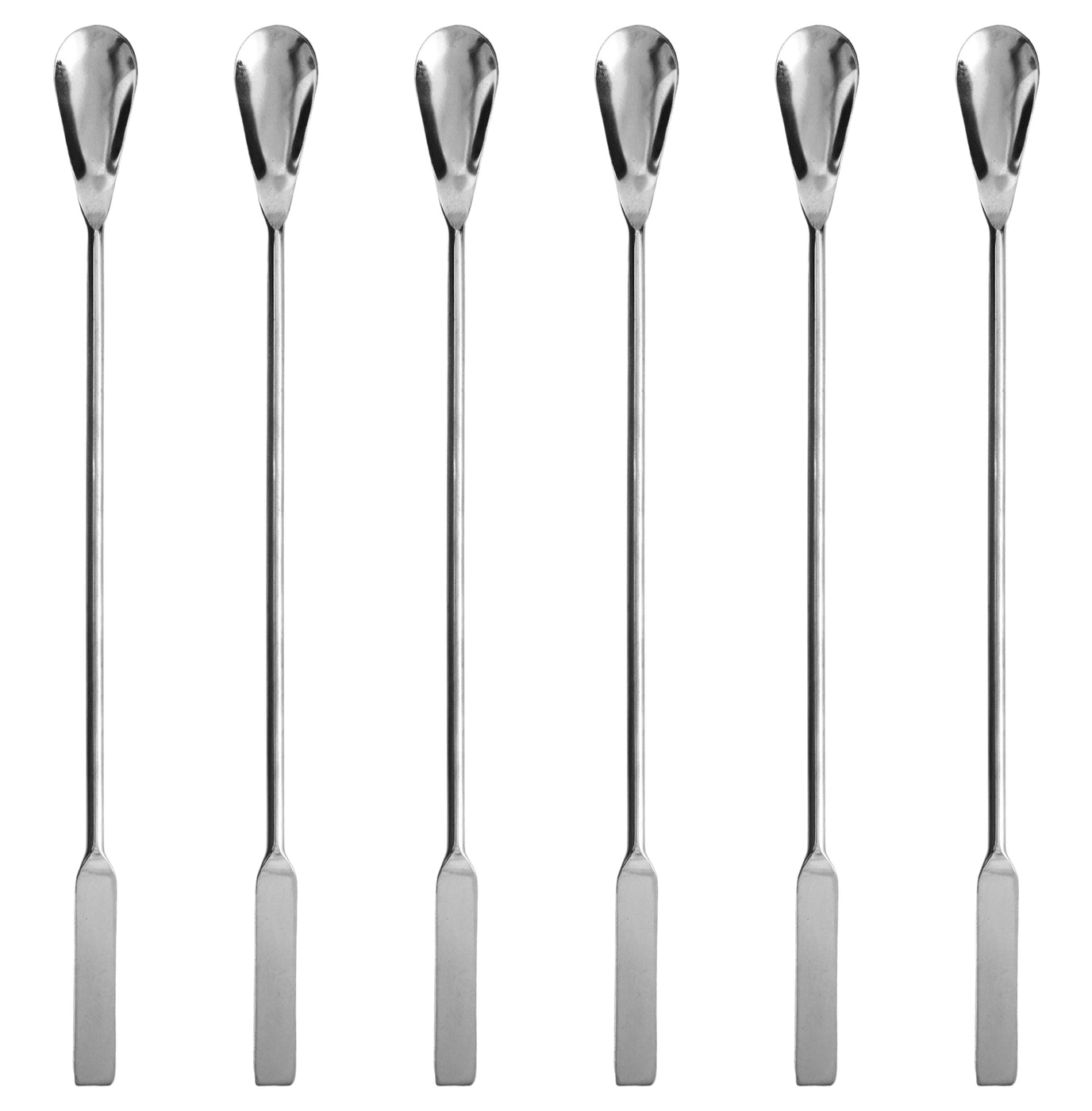 Premium Spoon Spatula, Polished Stainless Steel, 6 Pack — hBARSCI