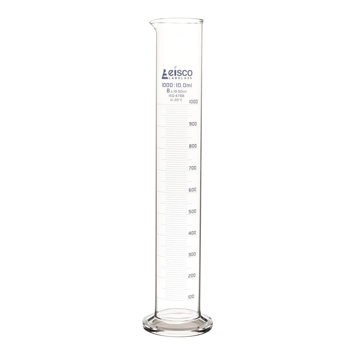 Graduated Cylinder, 1000ml - Class B - Blue Graduations - Round Base — hBARSCI