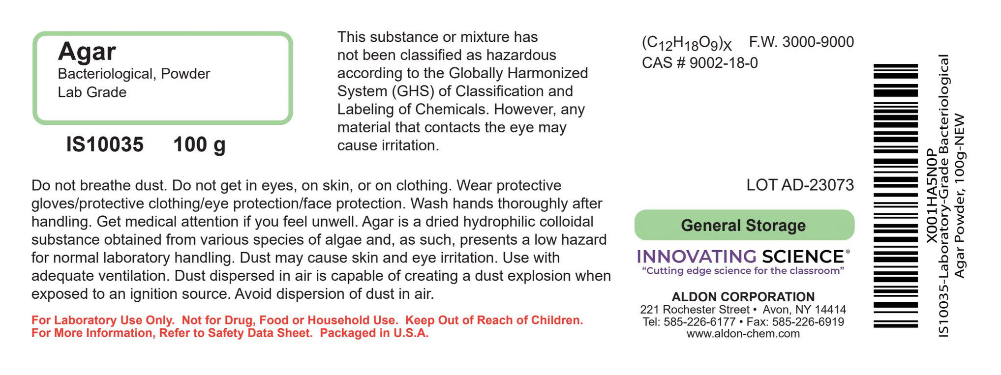 Laboratory-Grade Nutrient Agar Powder, 100g — hBARSCI