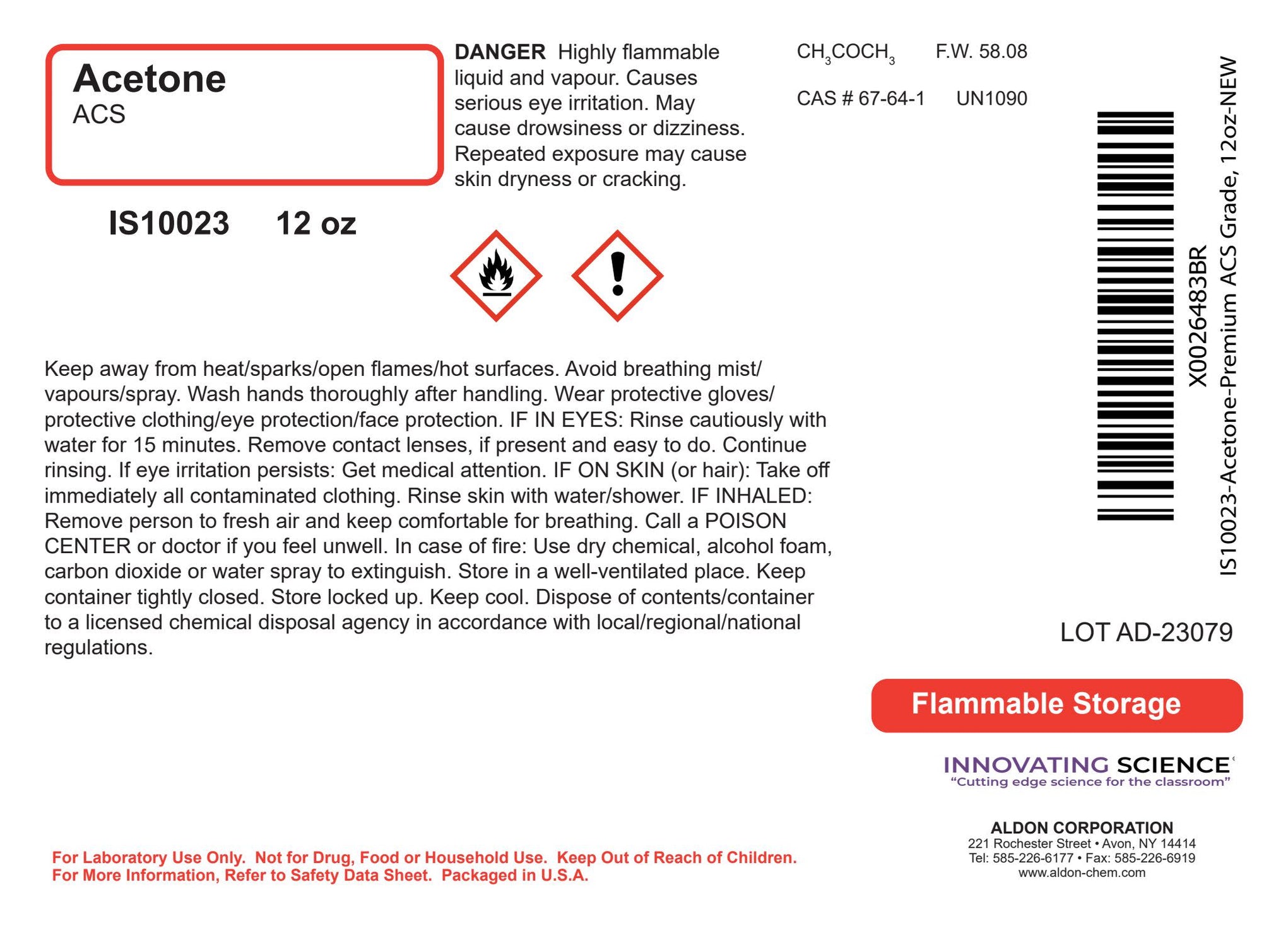 Anhydrous Acetone, 12oz (350mL) - ACS Grade - The Curated Chemical Col ...