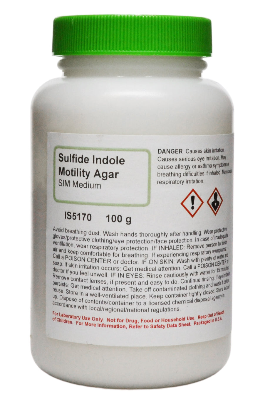 Sulfide Indole Motility (SIM) Agar Powder, 100g – Selective and Differ ...