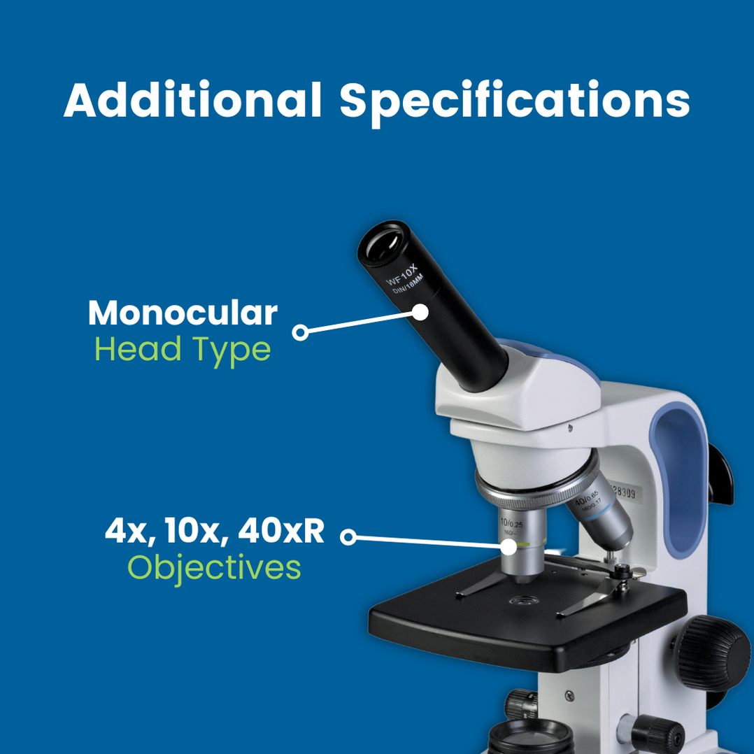Microscope EXM-150 - Monocular Head, 40-400X Magnification, Disc Diaph ...