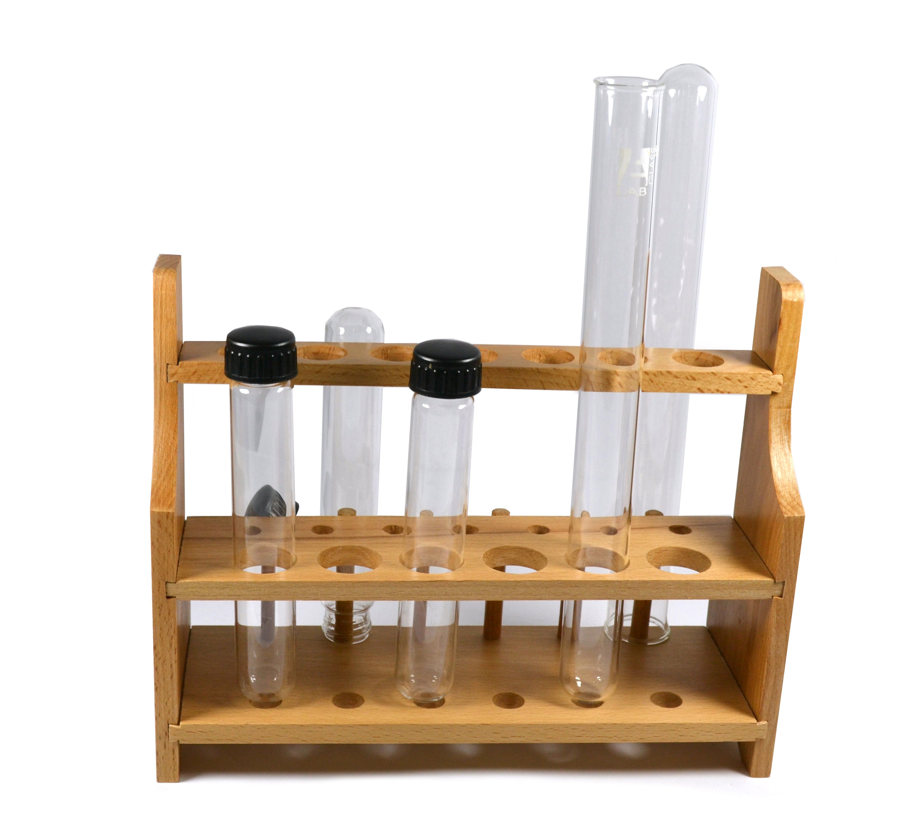 Test Tube Rack - Holds 12 Tubes (6 x 20mm and 6 x 25mm) - Hardwood ...