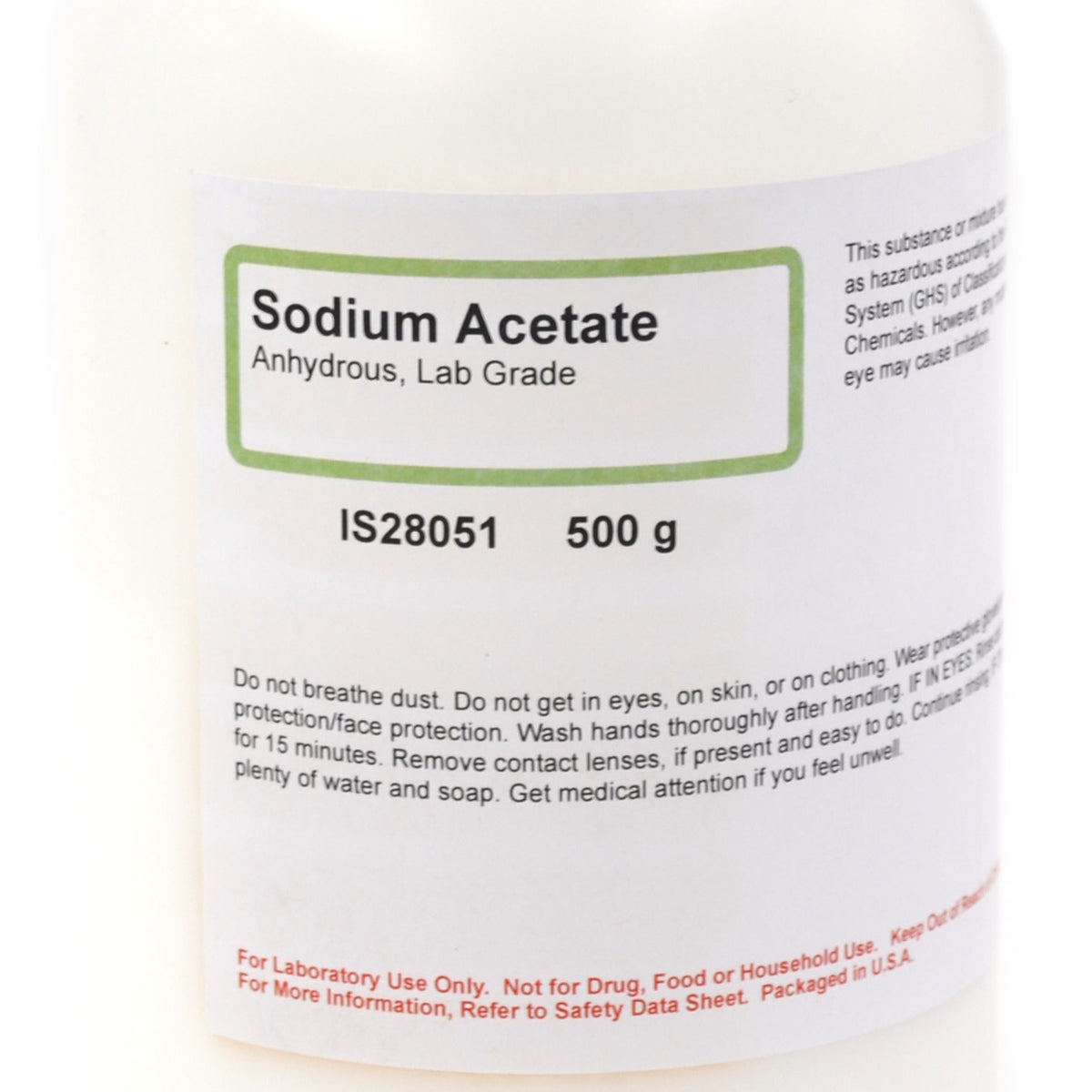 Lab-Grade Anhydrous Sodium Acetate, 500g — hBARSCI