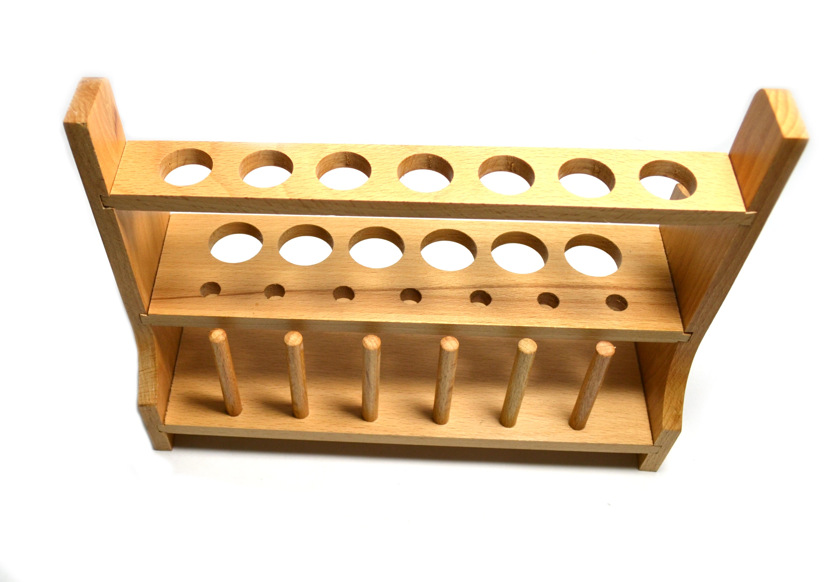 Test Tube Rack - Holds 12 Tubes (6 x 20mm and 6 x 25mm) - Hardwood ...