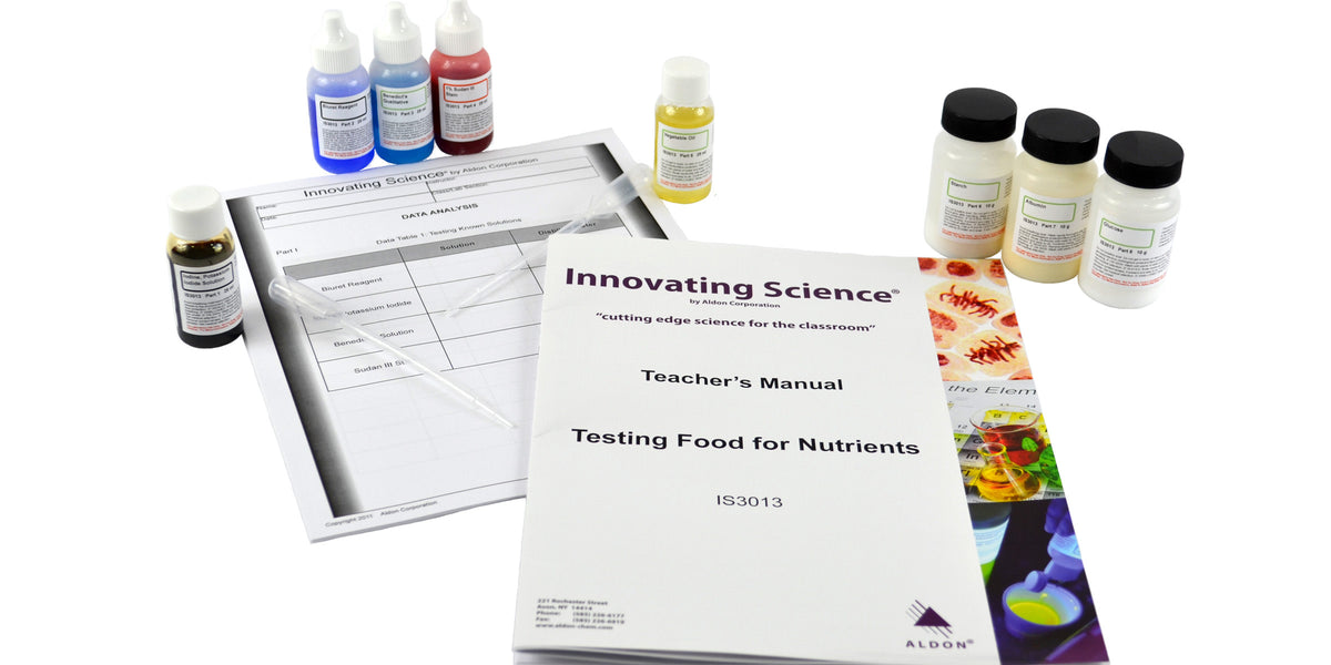 Testing Food for Nutrients Chemistry Kit - Materials for 15 Groups of ...