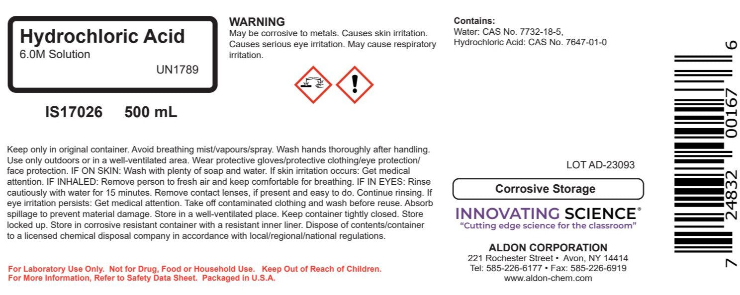 Hydrochloric Acid Solution, 500mL - 6M - The Curated Chemical Collecti ...