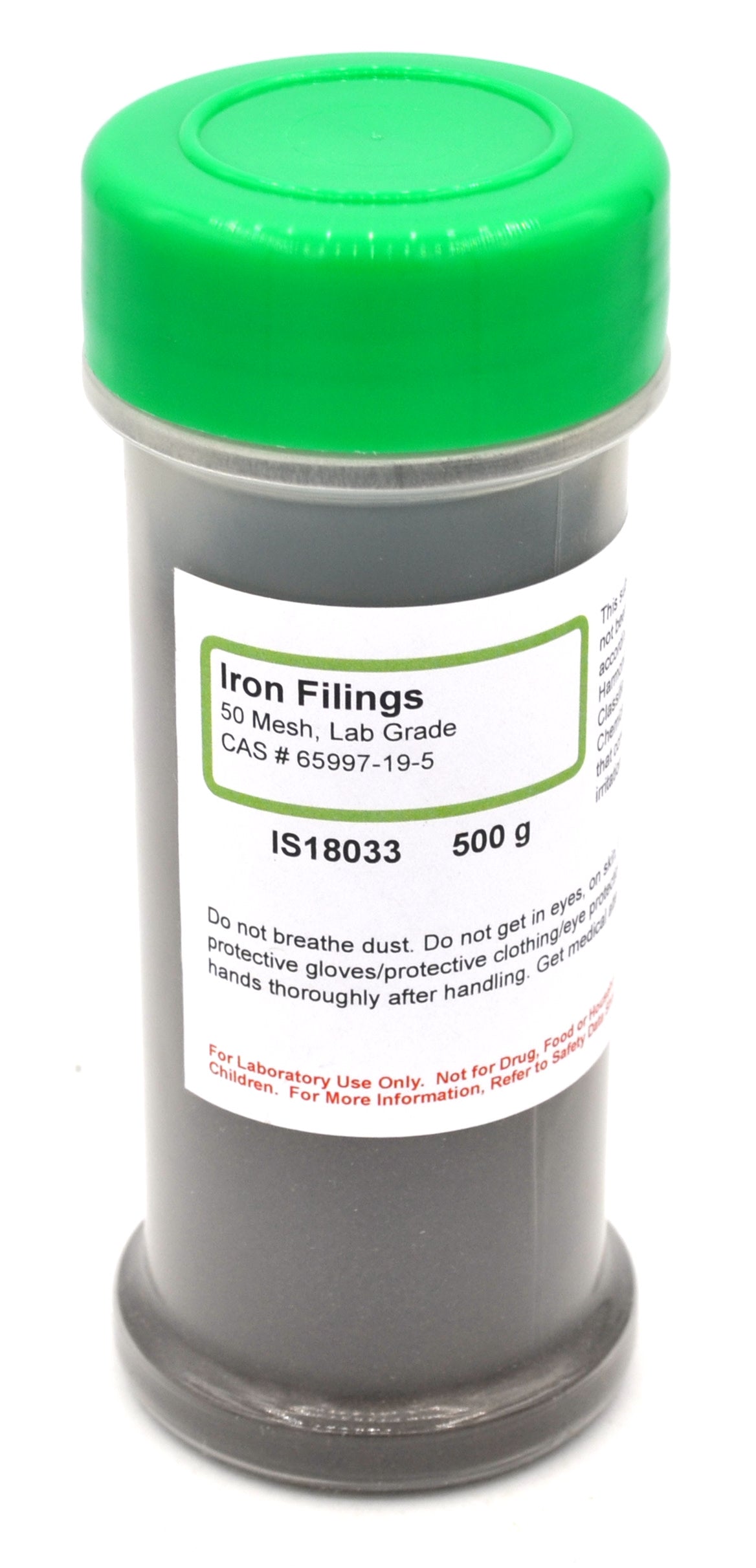 50 Mesh Laboratory-Grade Iron Filings, 500g — hBARSCI