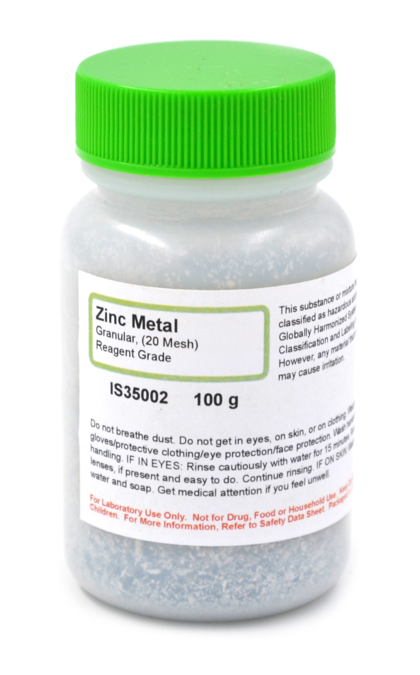 Granular Metal Zinc, 100g - 20 Mesh - Reagent-Grade - The Curated Chem ...
