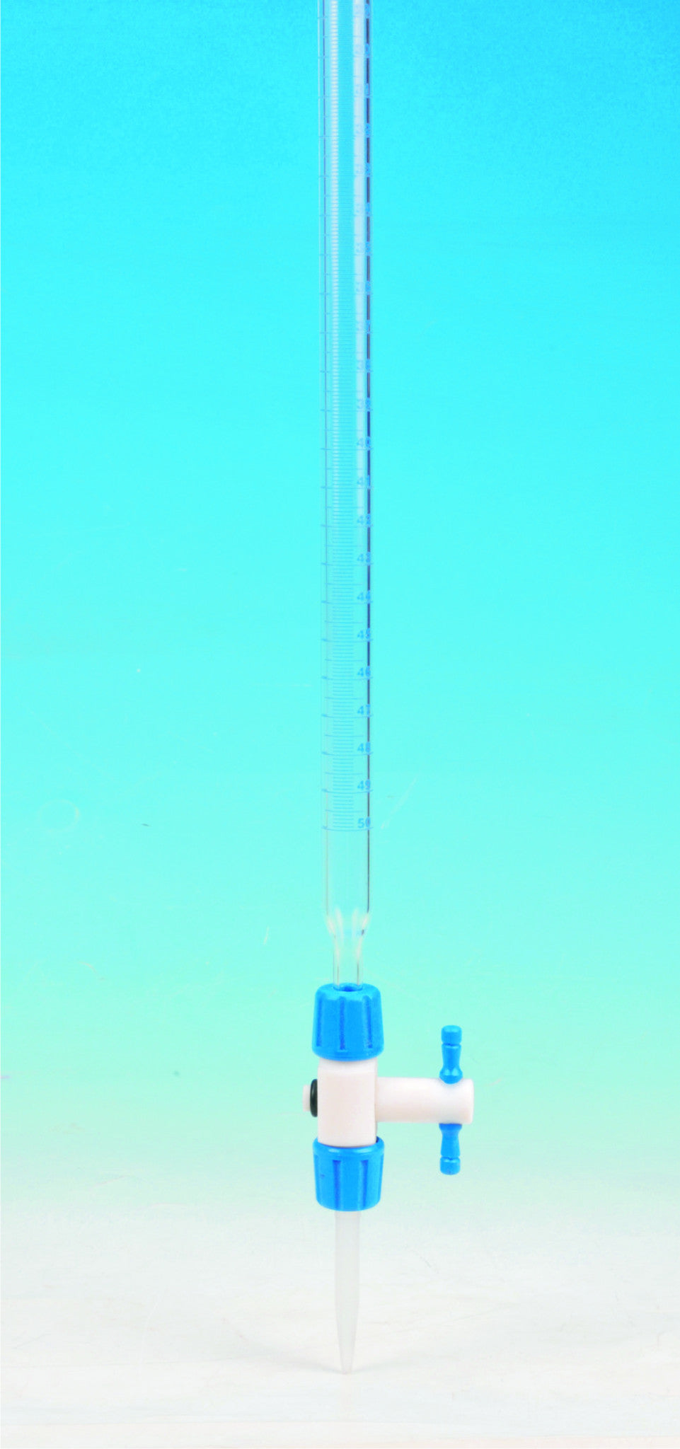 Burette, 50mL - Class A - With Modular, PTFE Stopcock - Blue Graduatio ...