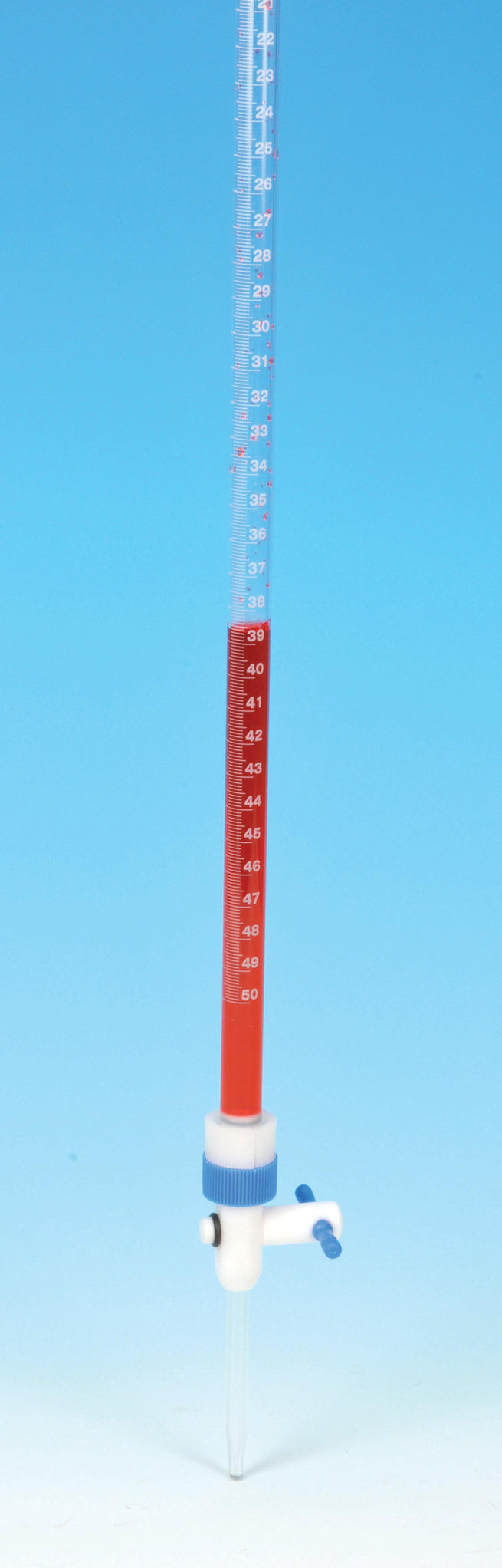 Burette, 50mL - Class A - With Teflon Stopcock - White Graduations - B ...