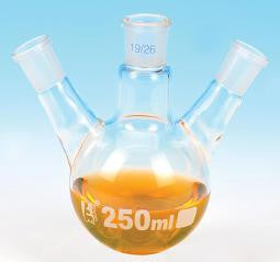 Distillation Flask, 3 Necks, 250ml Capacity, 29/32 and 19/26 Sockets ...