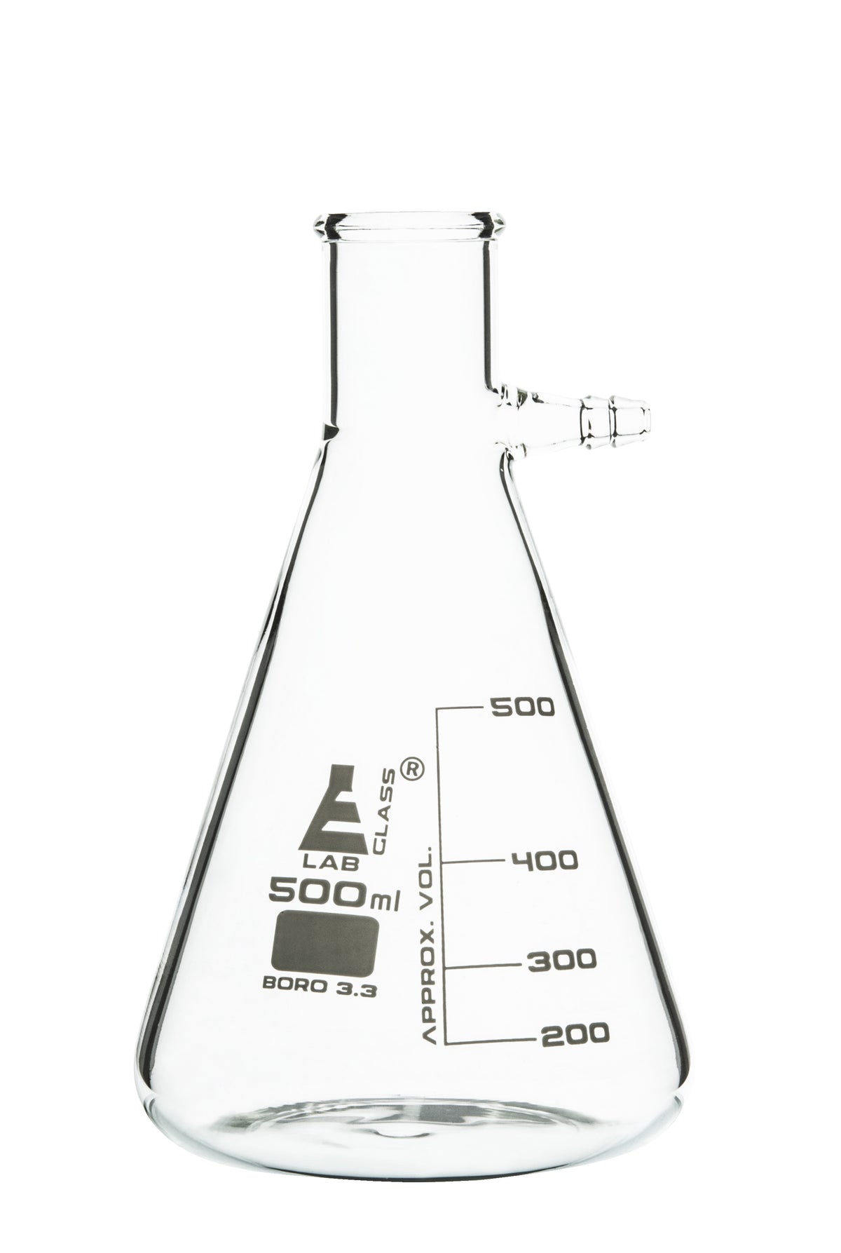 Flask Filtering 500 ml, Conical, with integral side arm — hBARSCI