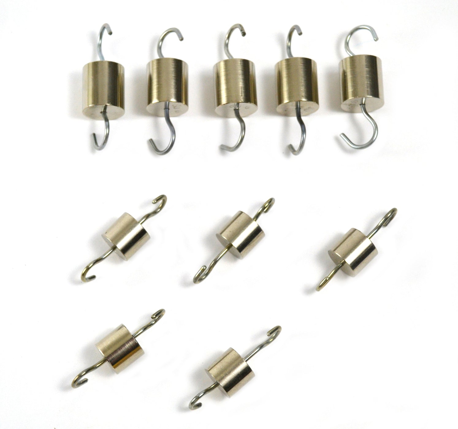 Cylinder Hooked Weights, Set of 10 - (5) 50g (5) 25g, Premium Brass ...