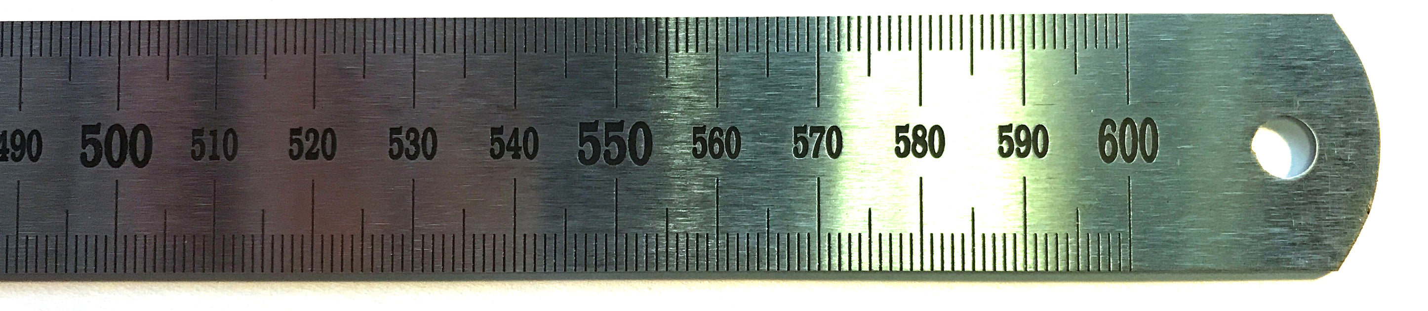 Stainless Steel 60cm Ruler with Stamped mm and cm Graduations — hBARSCI