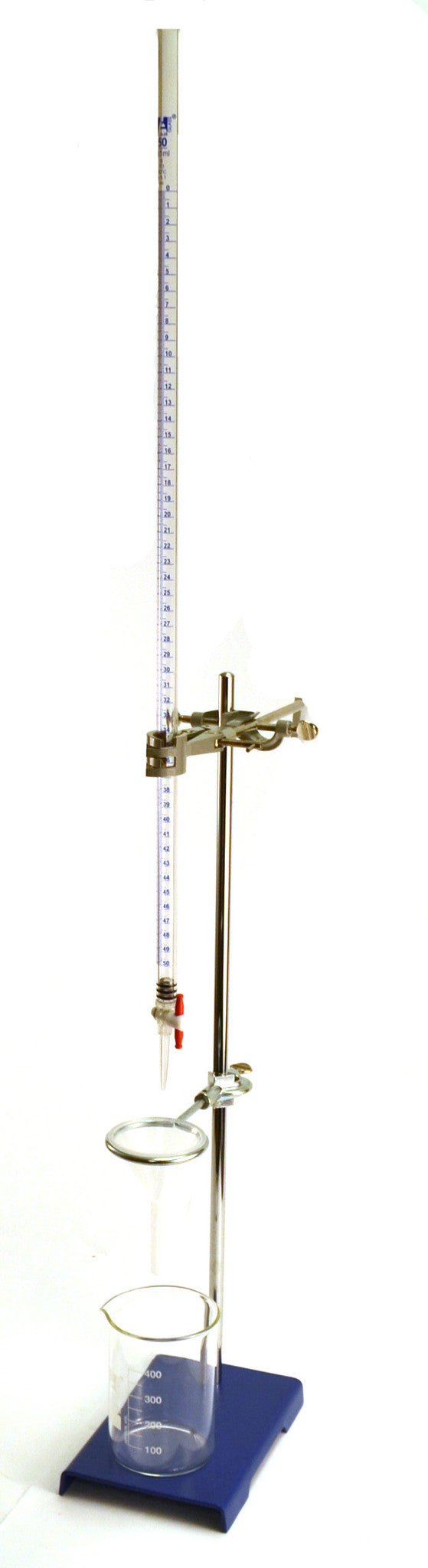 Titration Lab Kit - 50ml Burette, 23" (60cm) Rod, 8"x5" Heavy Base, Cl ...