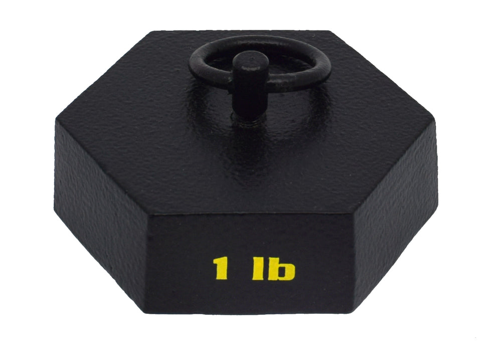 Hexagonal Mass, 1 Pound - with Lifting Ring - Cast Iron - Eisco Labs — hBARSCI