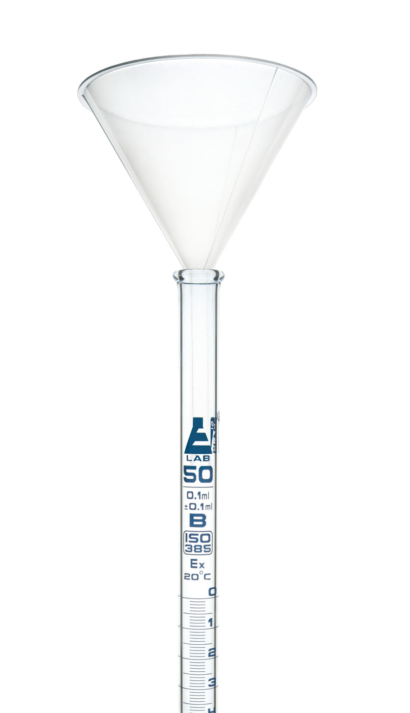 3pc Burette Starter Set - 50mL Glass Burette, Plastic Funnel, Brush ...