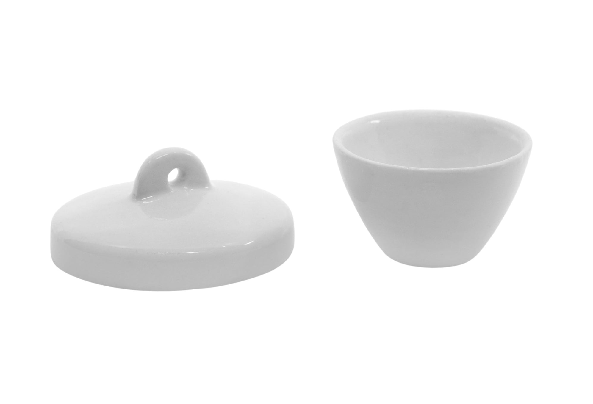 Porcelain Crucible with Lid, 8ml Capacity - Squat Form — hBARSCI