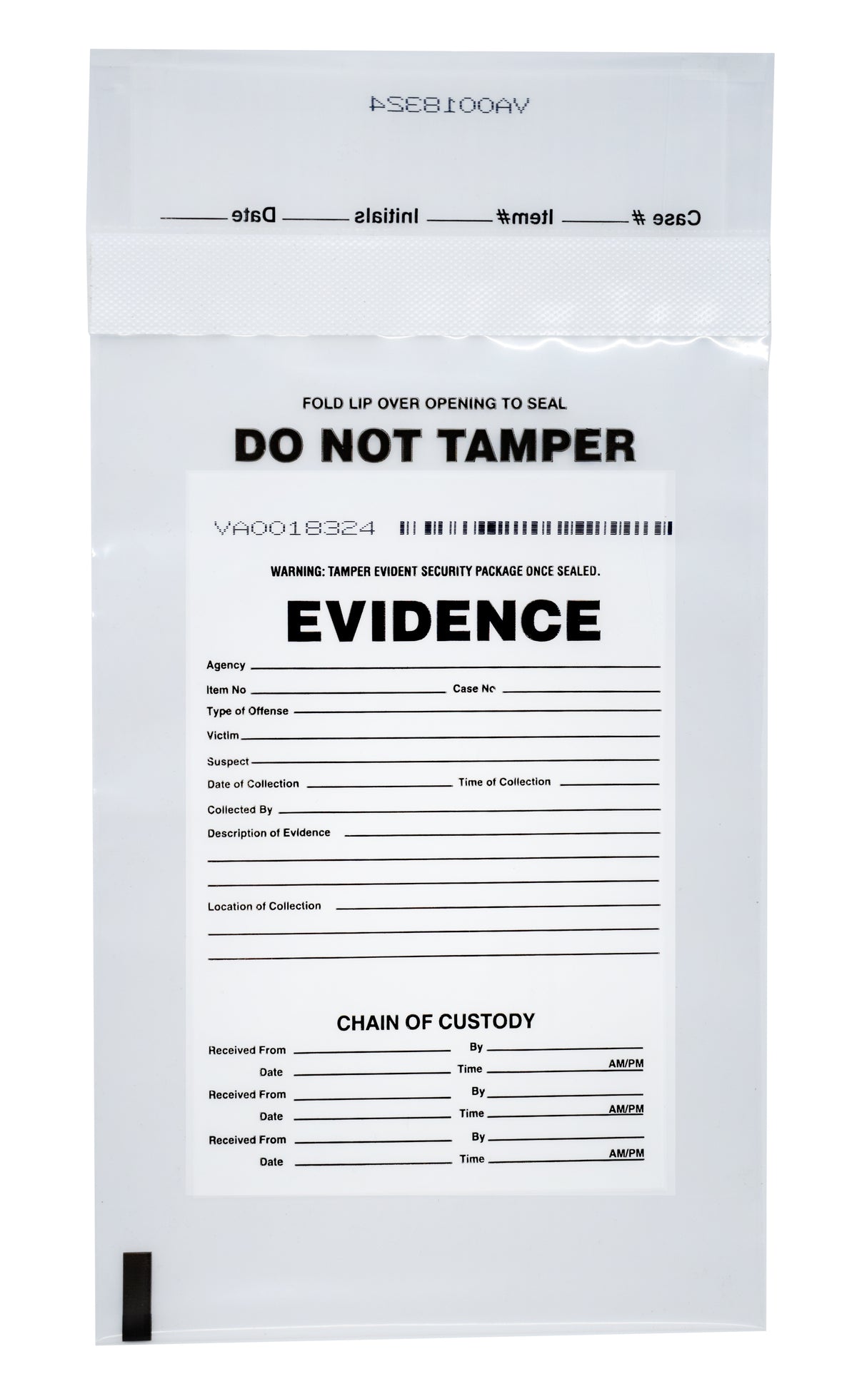 100pk Evidence Bags, 6" x 9" - Premium, Tamper Resistant Bags - Fold O ...