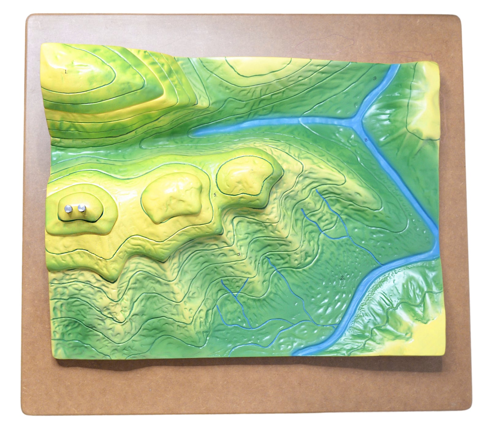 Contour Map Demonstration Model, 20 Inch - Mounted - Separates into Mu ...