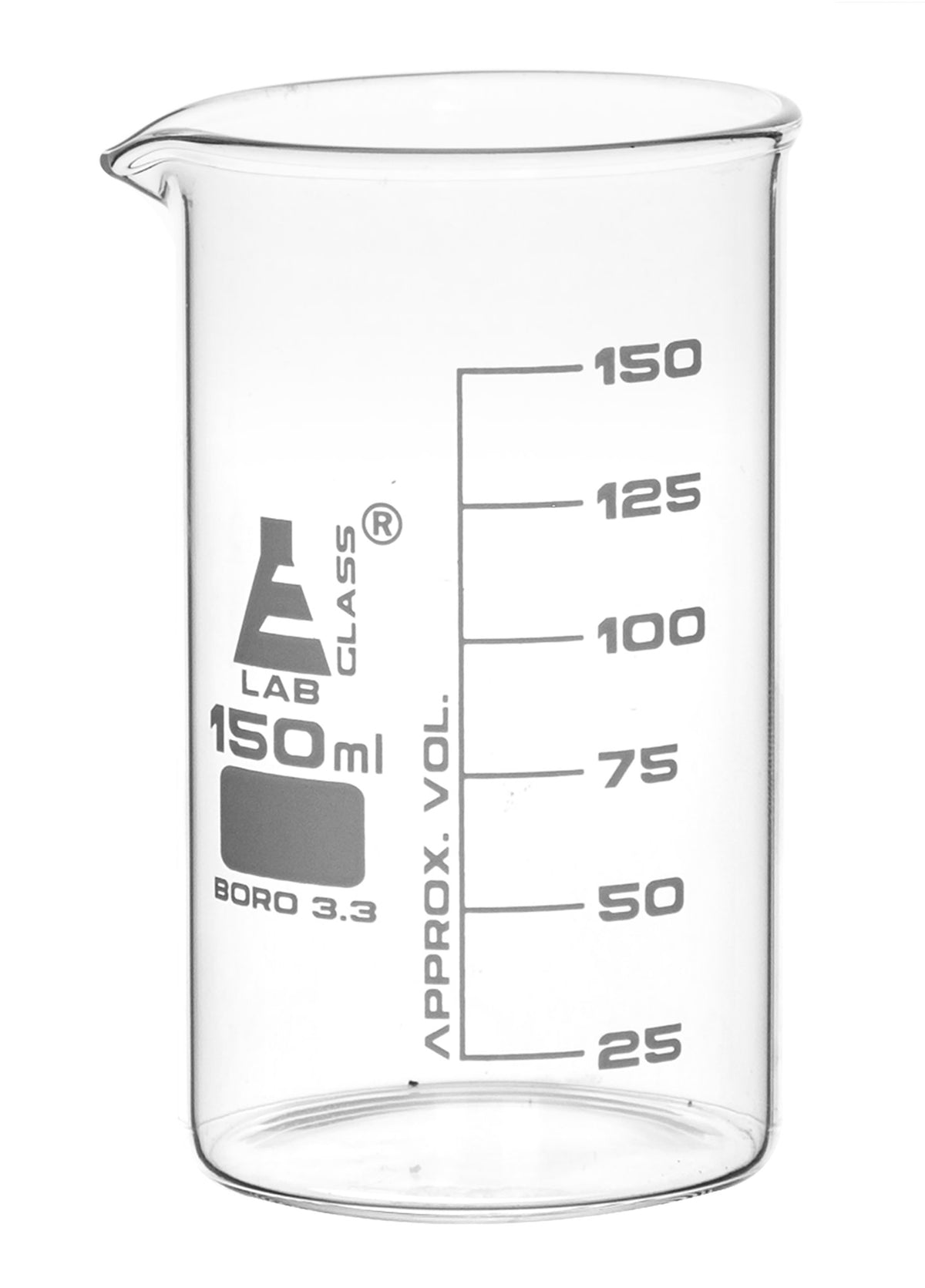 150ml Graduation Beaker Low form, with spout - Borosilicate glass — hBARSCI