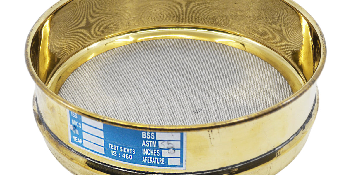 Test Sieve, 8 Inch - Full Height - ASTM No. 35 (500µm) - Brass & Stain ...