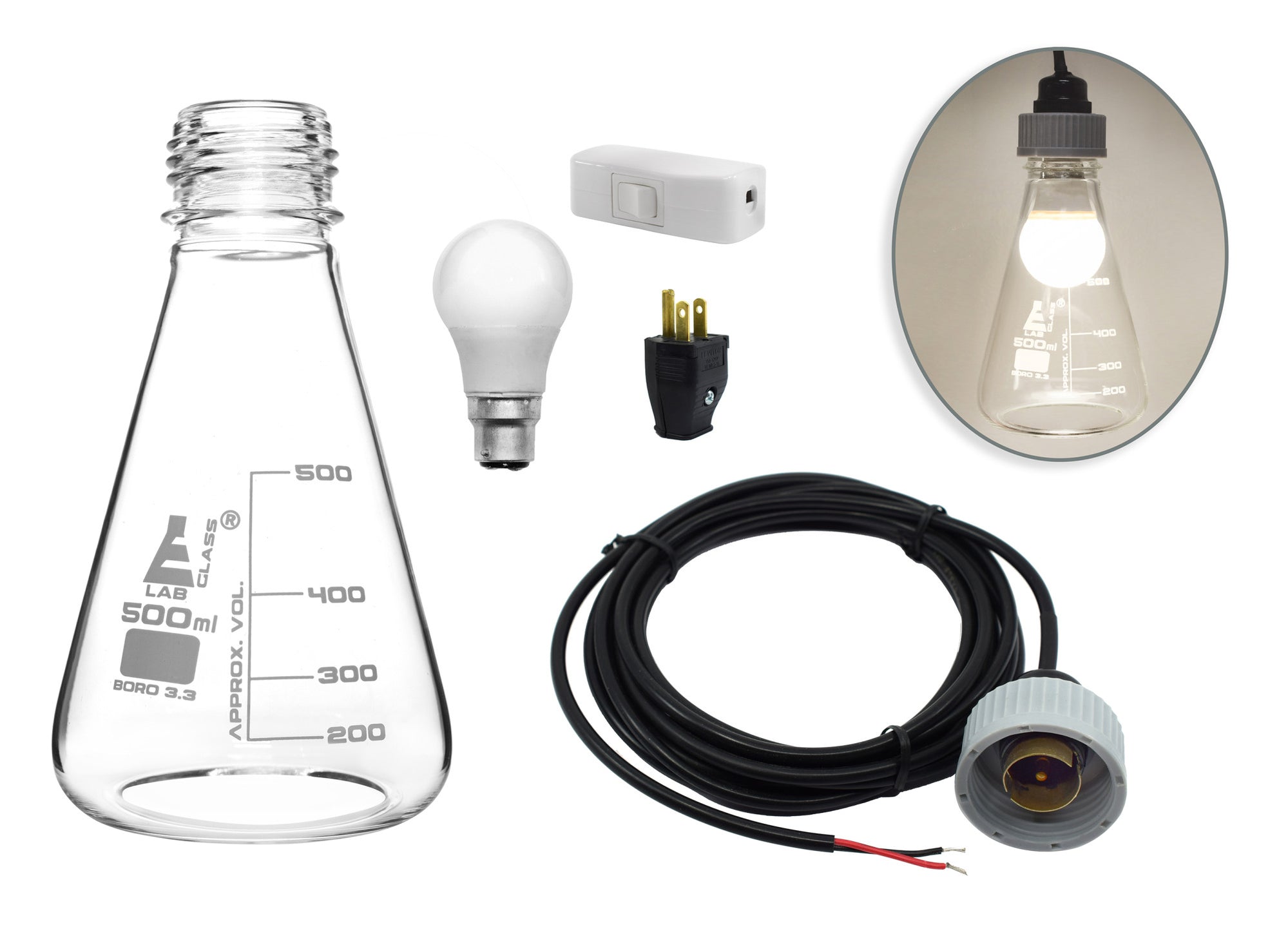 DIY Erlenmeyer Pendant Light Kit - Circuit Building Activity — hBARSCI