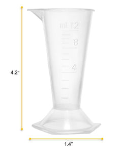 Conical Measure Polypropylene, 12x1ml, Hex. Base, Raised Grad. — hBARSCI