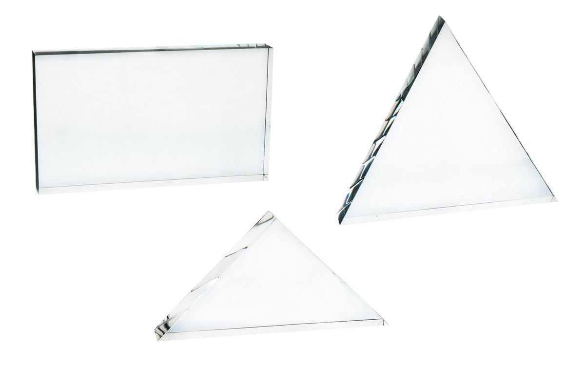 Set 3 Large Acrylic Blocks for Light and Prism Demonstrations - Rectan ...