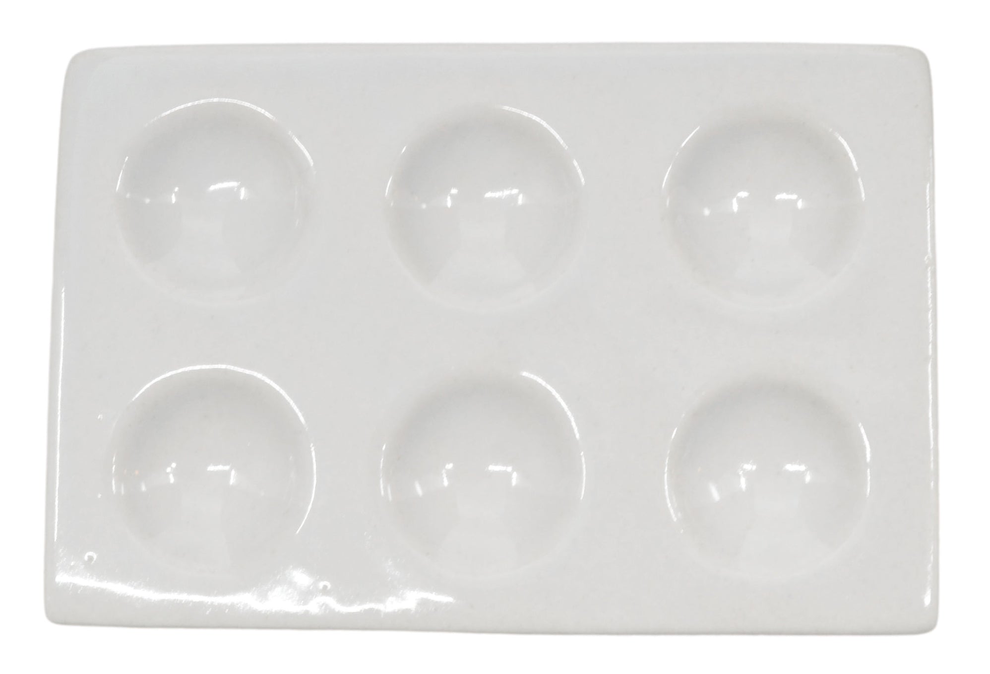 Spot Plate, 6 Wells - 4"L x 2.8"W - Glazed Porcelain — hBARSCI