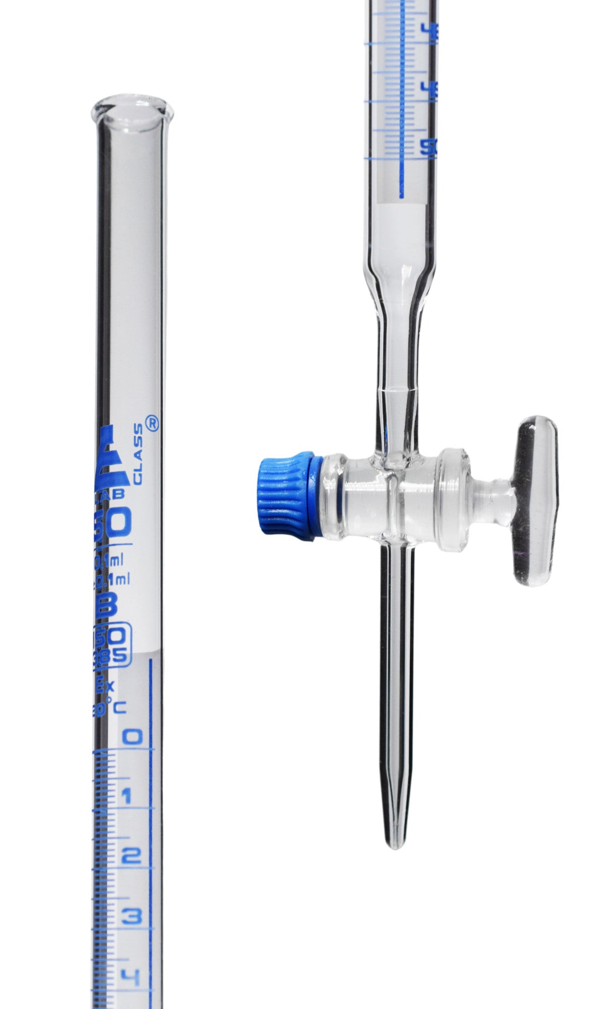 Schellbach Burette, 50mL - Class B - Glass Stopcock - Blue Graduations ...