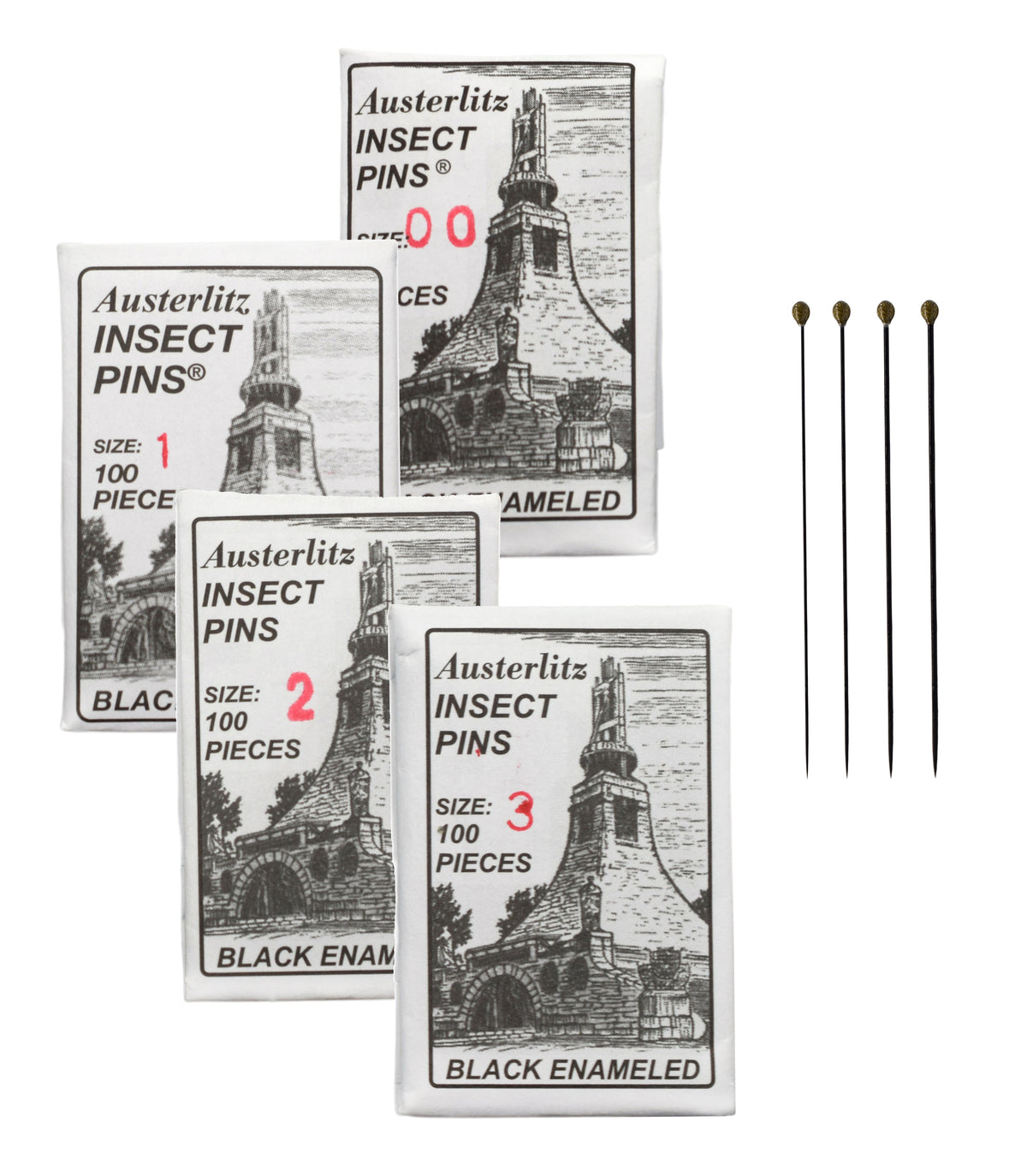 400ct Premium Insect Entomology Dissection Pins, Multi Pack Set - 100 ...
