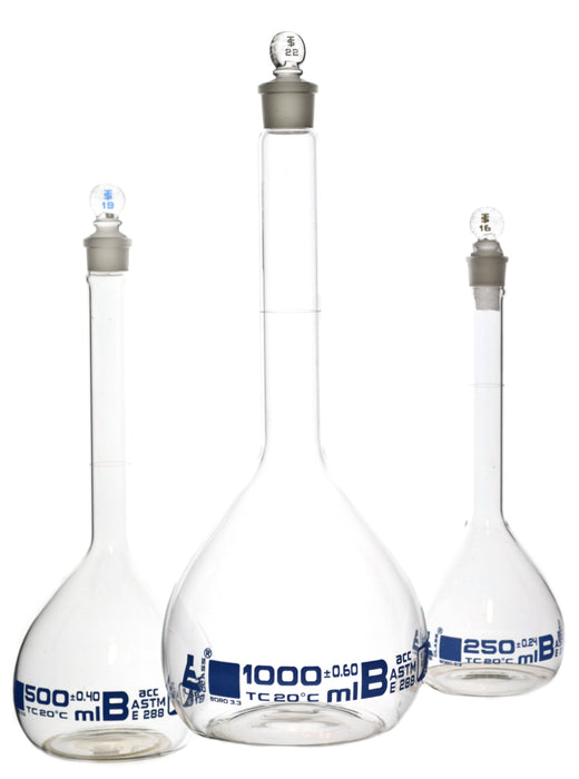 ASTM Volumetric Flask Deluxe Set - 3 Large Flasks w/ Stoppers - 1000ml ...