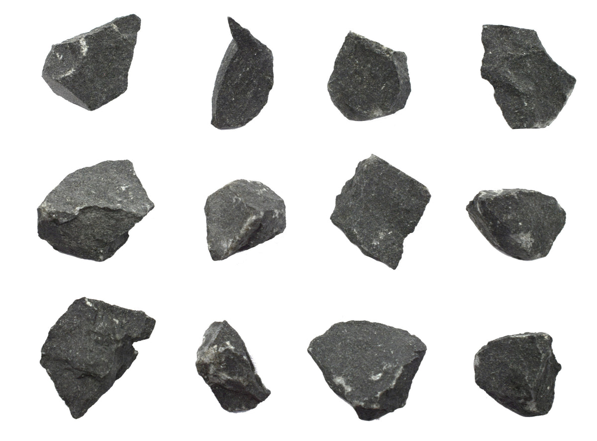 12PK Raw Basalt, Igneous Rock Specimens, ± 1" Each — hBARSCI