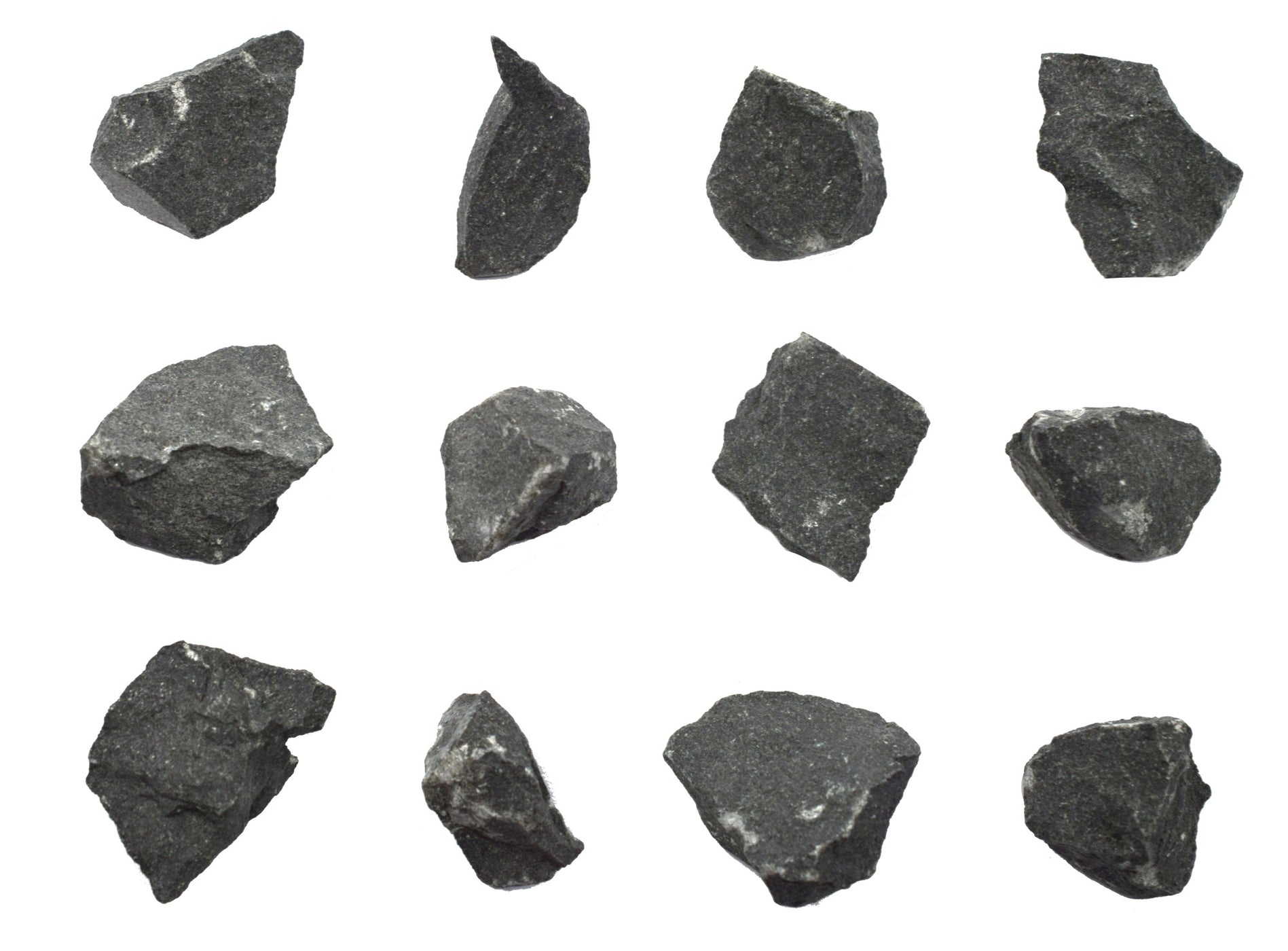 12PK Raw Basalt, Igneous Rock Specimens, ± 1" Each — hBARSCI