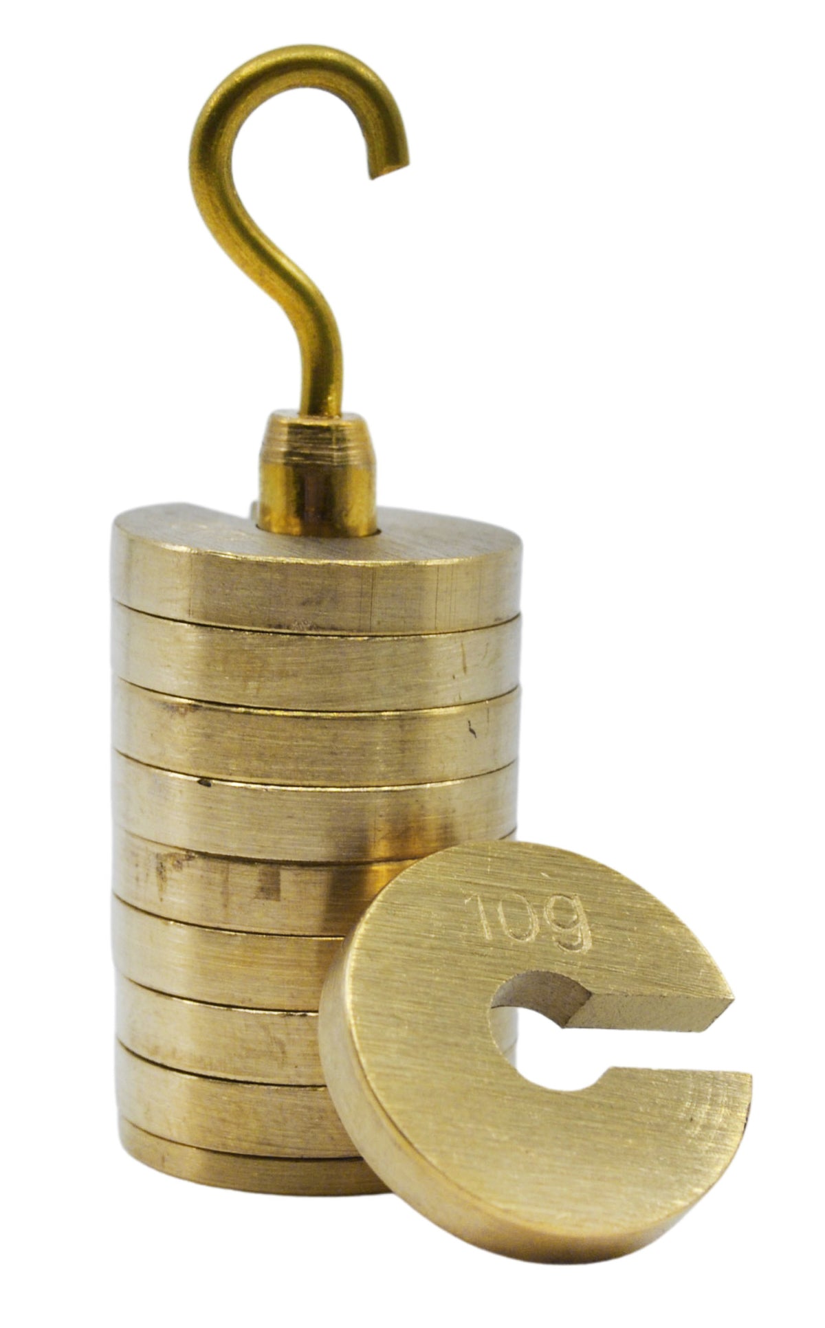 Slotted Weight Set, 100g - Brass - With Hook — hBARSCI