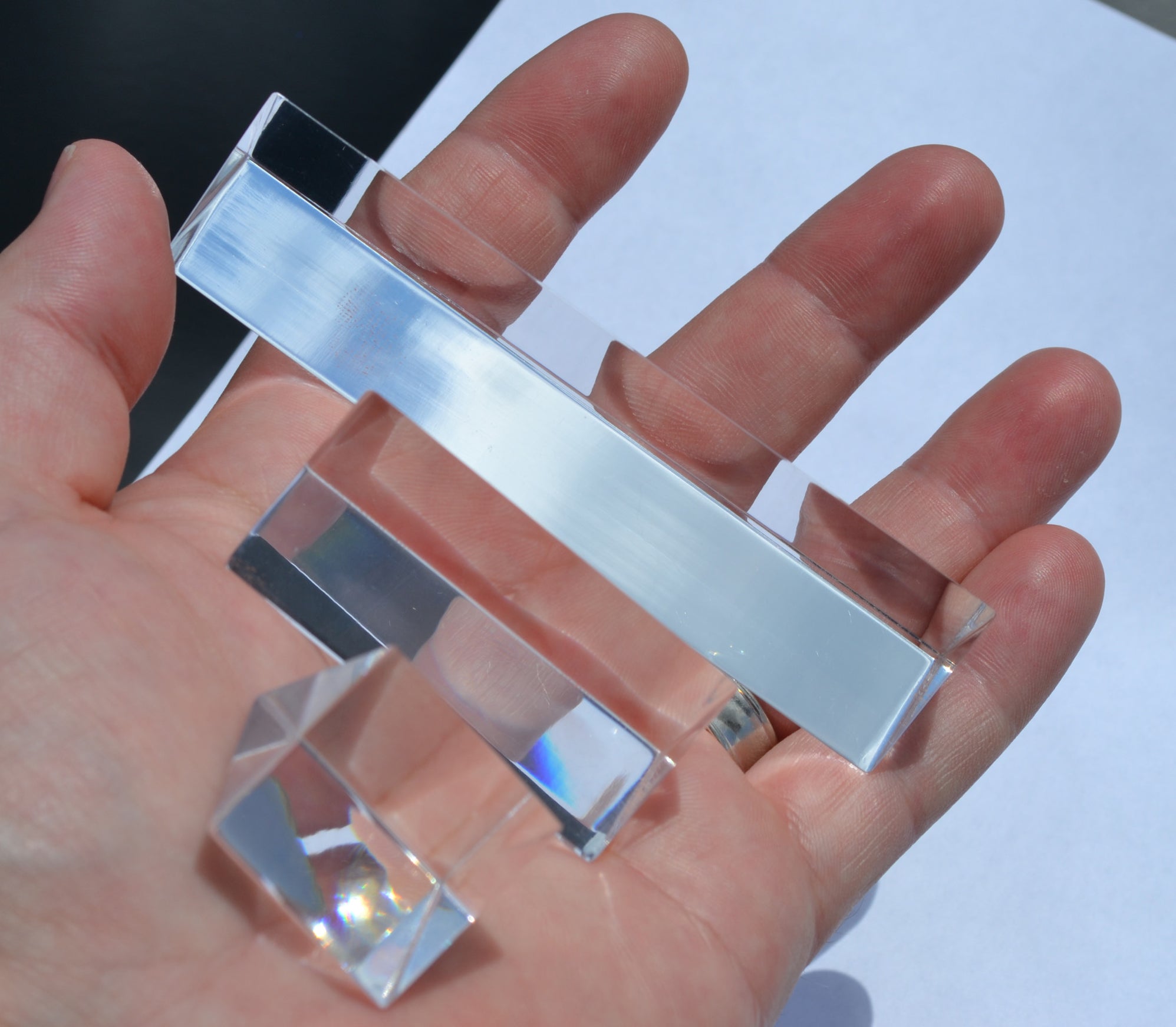 Equilateral Acrylic Prisms for Sale: Set of 3 in 25, 50, 100mm Lengths ...