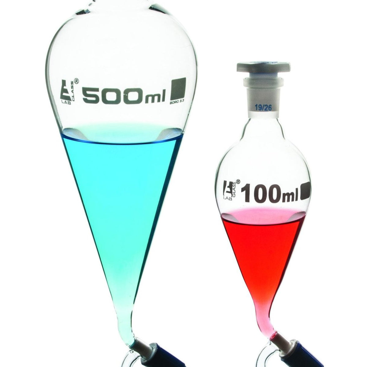 Dropping Funnel, 50mL - Squibb, Bent Arm - With 14/23 Plastic Stopper ...