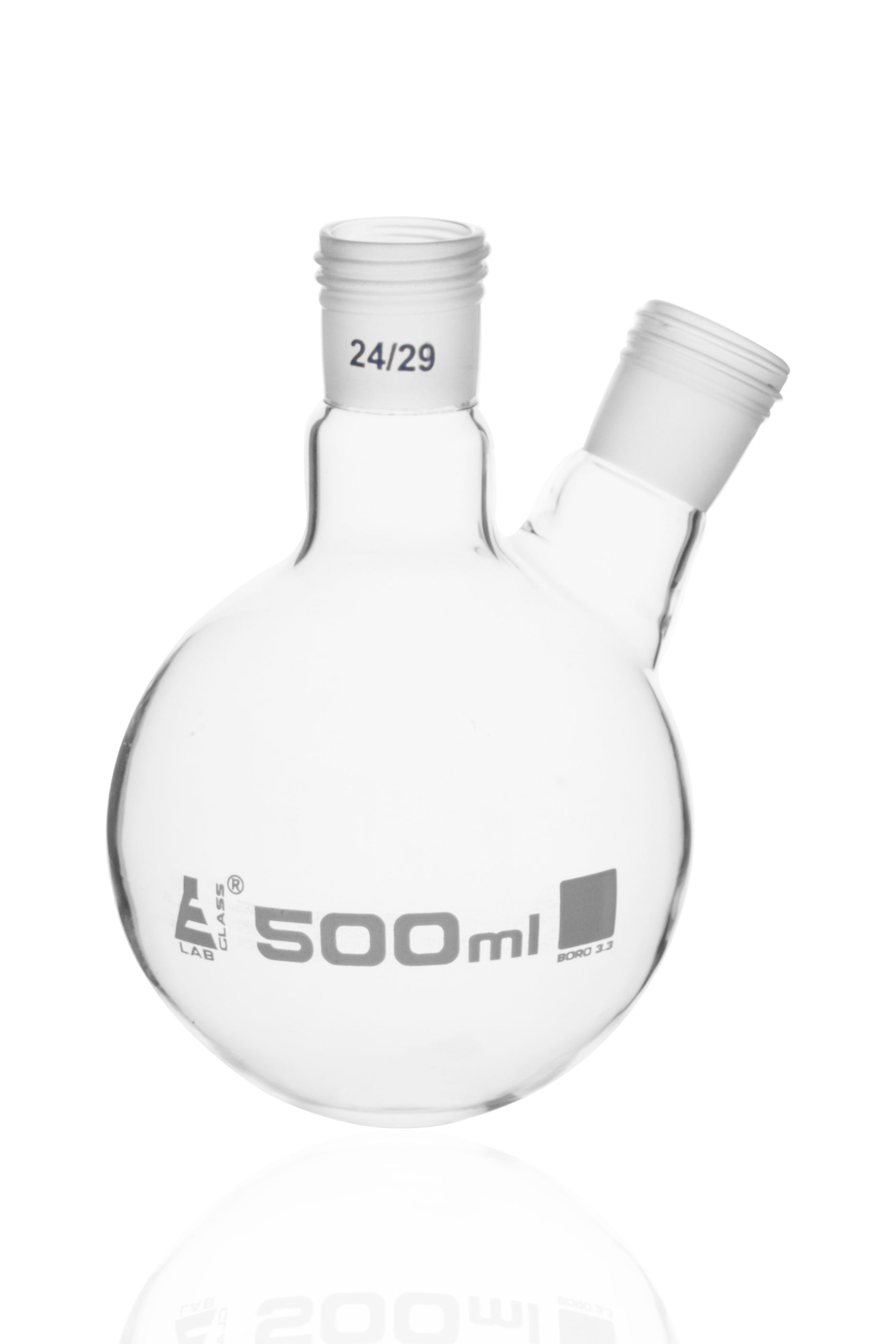 Distillation Flask, 2 Necks, 24/29, 500ml - Borosilicate Glass — hBARSCI