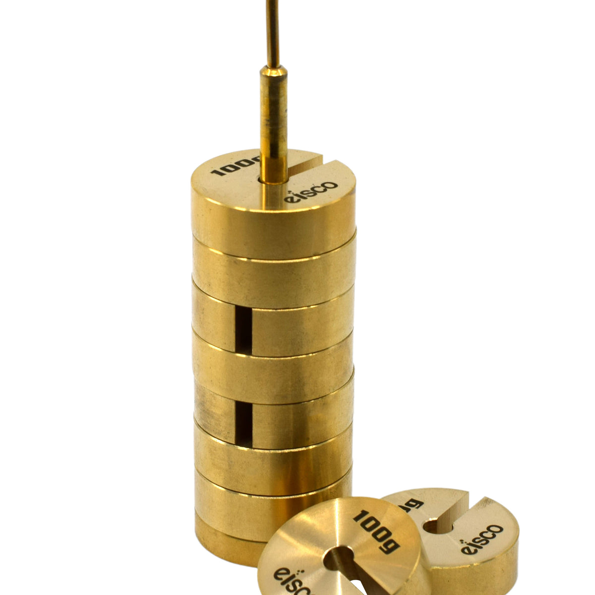 Slotted Mass Set with Hanger, 100g Each - 1000g Total - Brass — hBARSCI